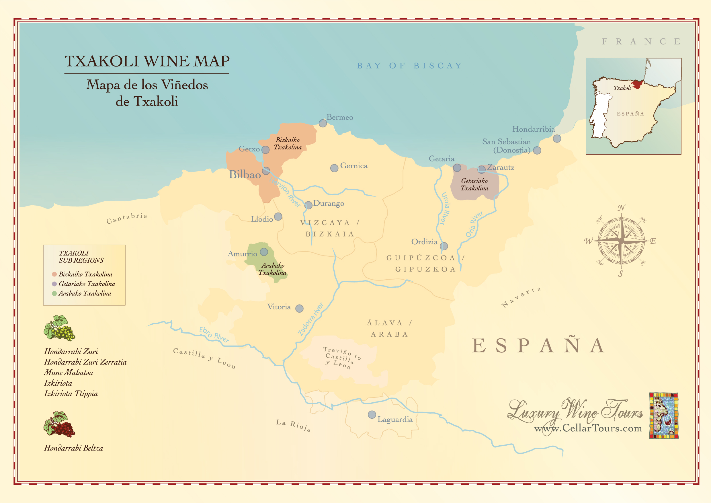 Txakoli Wine Region Map » Cellar Tours